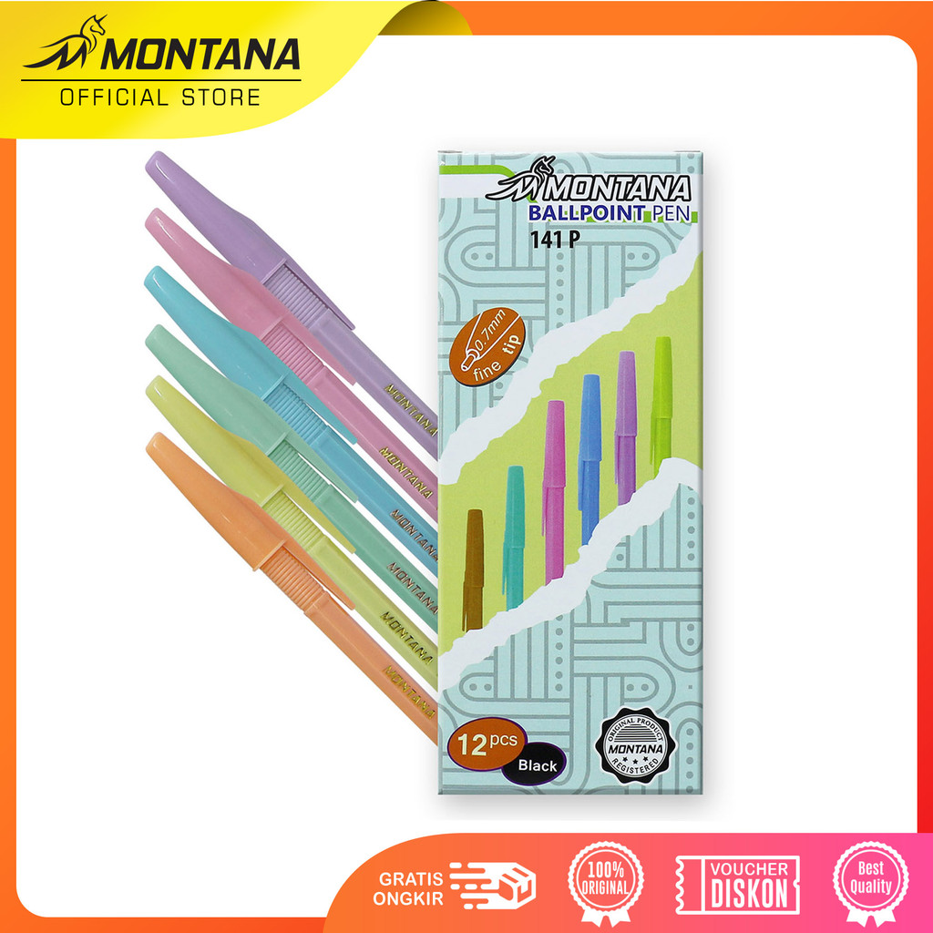 Jual MONTANA Pulpen Pena 0.7mm Fine tip Ballpoint Pen Tinta Pekat dan ...