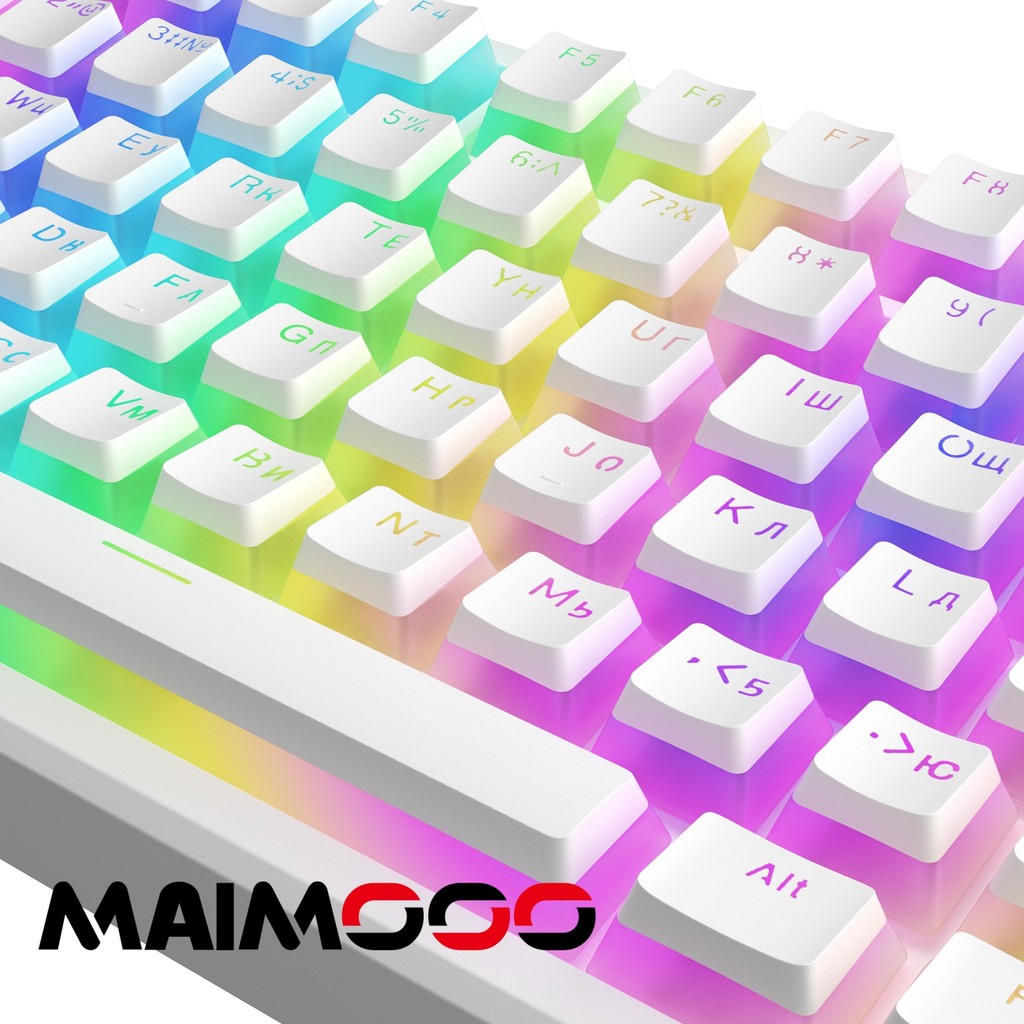 Jual MAIMOOO Russian Keycap Translucent Layout Pudding Keycaps 108Keys ...