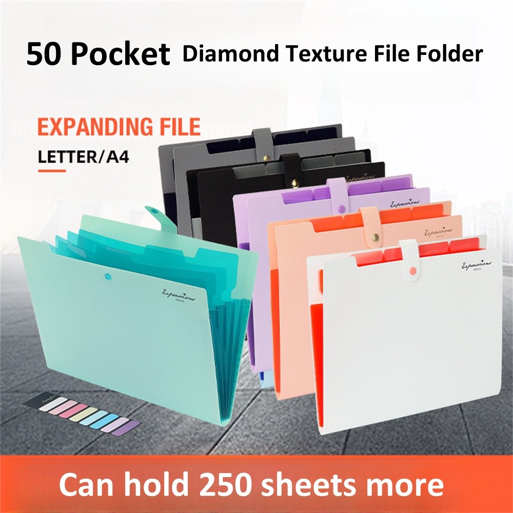 Jual Diamond Pattern Expanding File Folder,5 Pocket Folders For ...