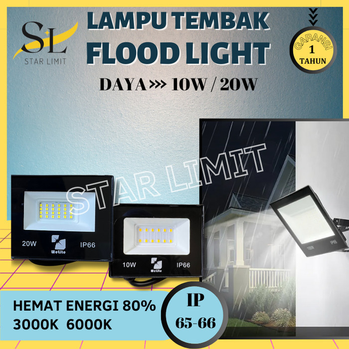 Jual Lampu Sorot Tembak Flood Light LED 10W 20W IP66 Waterproof Bergaransi | Shopee Indonesia