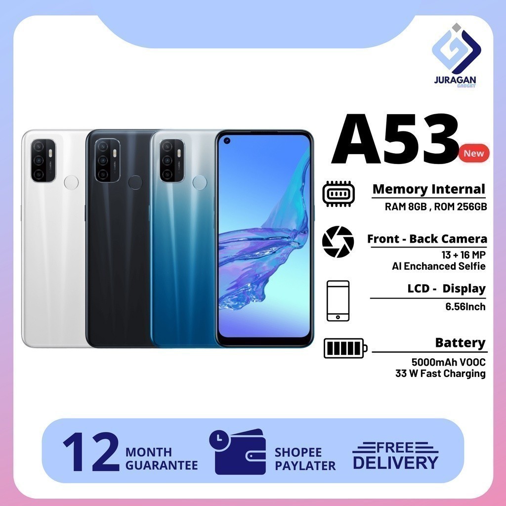 Jual Handphone Smartphone Hp Oppo A53 Ram 8GB Internal 256 GB ...