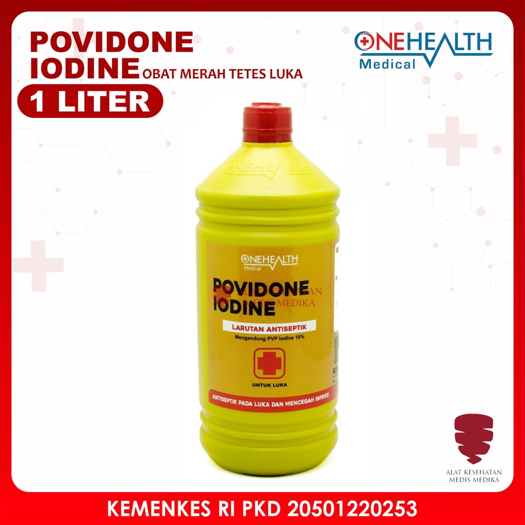 Jual Povidone Iodine 1 Liter OneHealth Obat Luka Merah Atiseptic ...