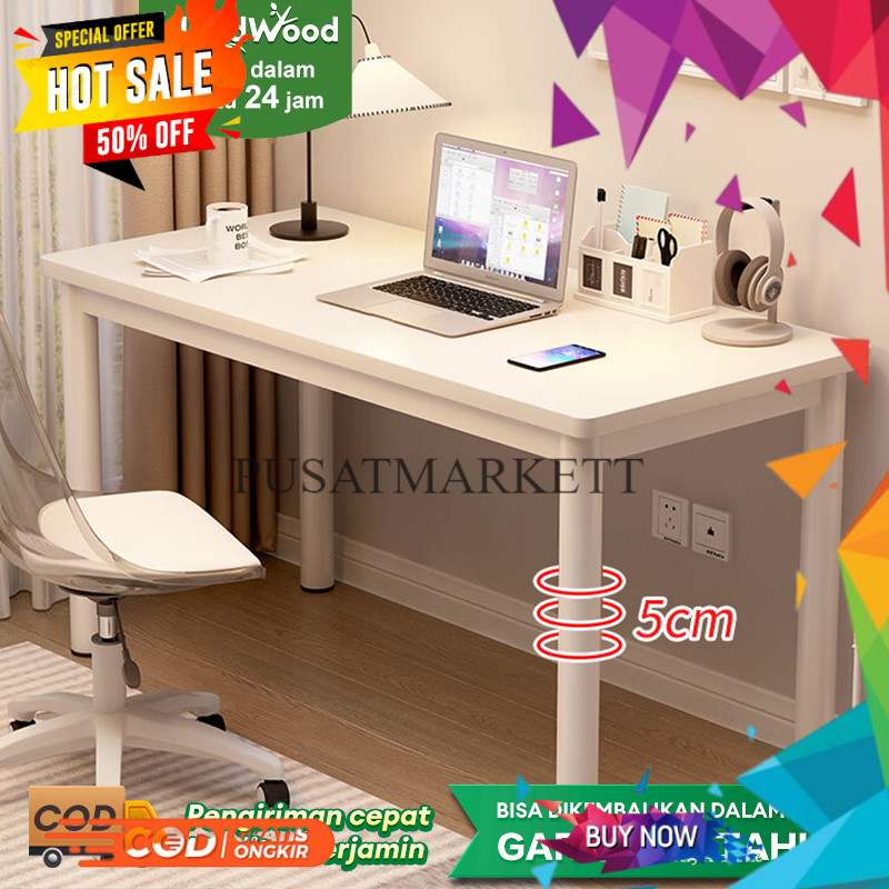 Jual Meja Belajar Aesthetic Meja Kamar Tidur Putih 140CM Meja Kantor ...