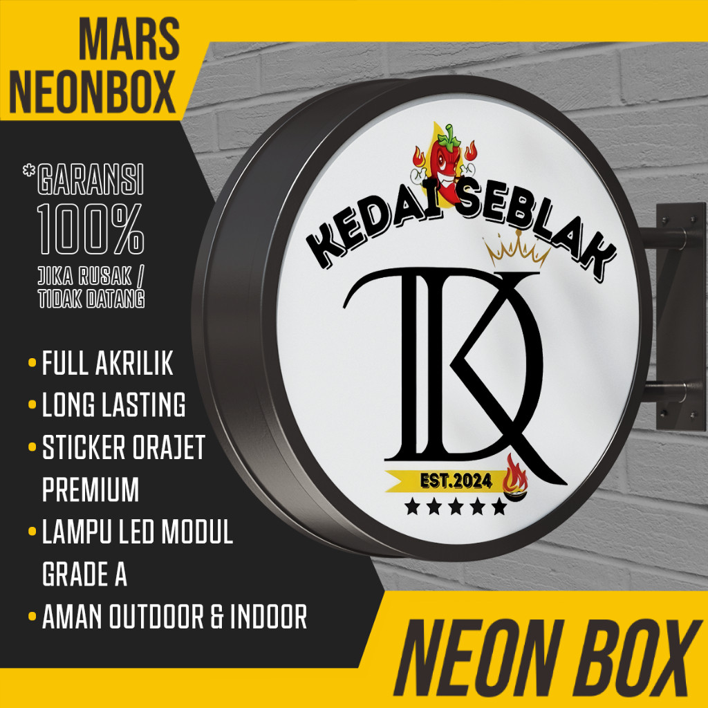 Jual Neon Box 30 X 40 cm Bentuk Bulat/Kotak, Oval, Persegi Panjang ...