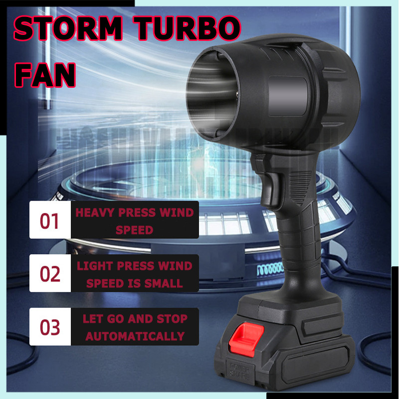 Jual Mesin Blower Mini Portable Cordless Baterai 599VF Jet Fan Turbo ...