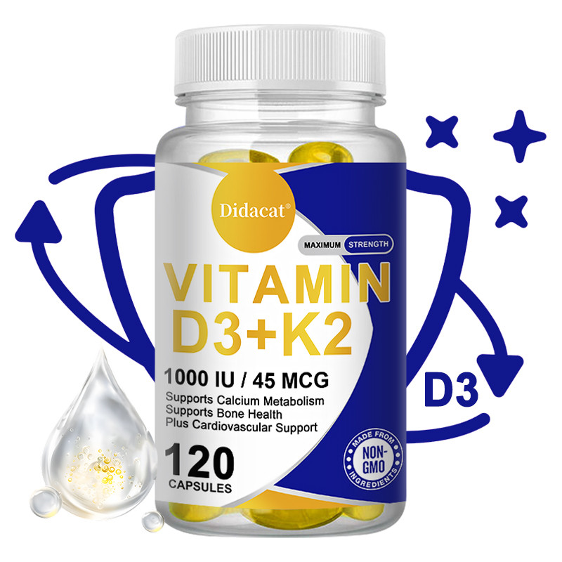 Jual Didacat Vitamin D3 K2 Supplement, D3 10000 IU K2 45 Mcg, 30/60/120 ...