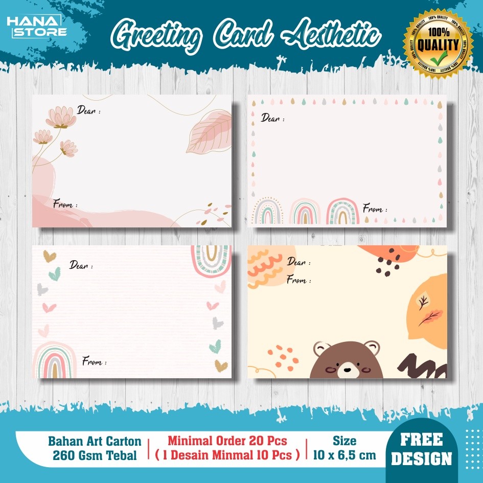 Jual Greeting Card Aesthetic Polos - Gift Card - Kartu Ucapan ...