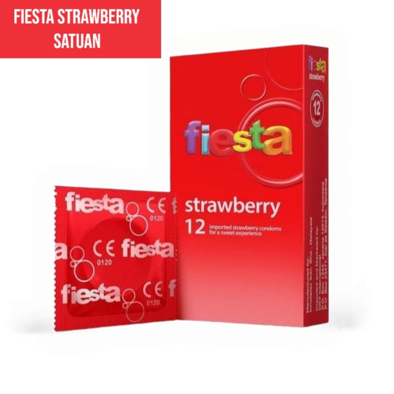 Jual 1 Sachet Fiesta Kondom Strawberry | Shopee Indonesia
