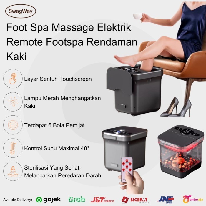Jual Foot spa Massage footspa Grey elektrik remote Alat pijat Rendaman ...