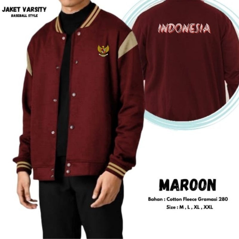 Jual JAKET VARSITY DESAIN INDONESIA SABLON PRIA WANITA KEKINIAN 2024 ...