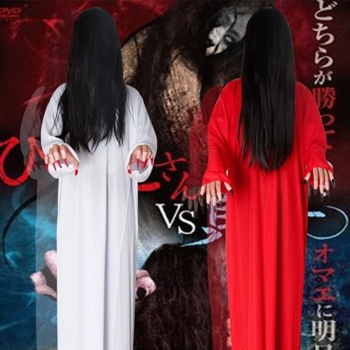 Jual CC-47 kostum sadako cosplay costume halloween hantu setan ...