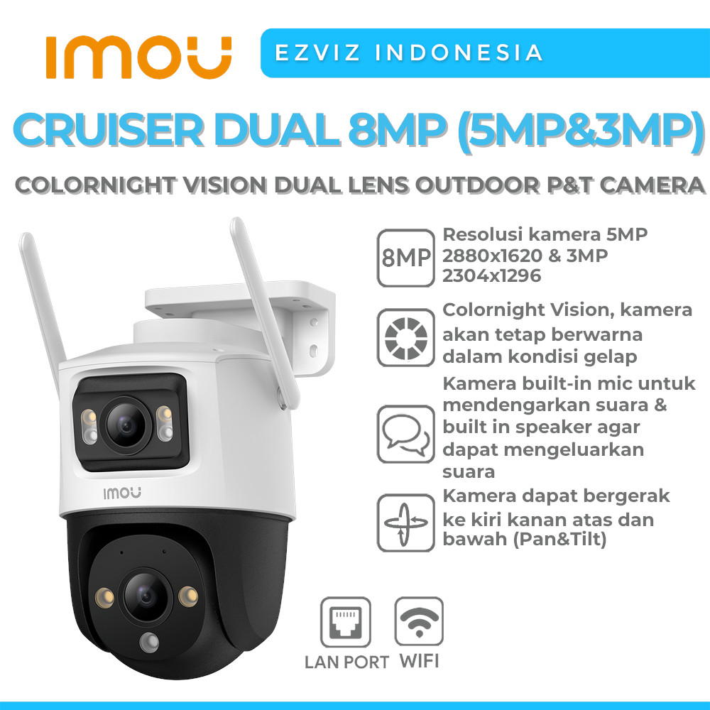 Jual IMOU CRUISER DUAL 8MP (5MP&3MP) COLORNIGHT DUAL LENS OUTDOOR P&T ...