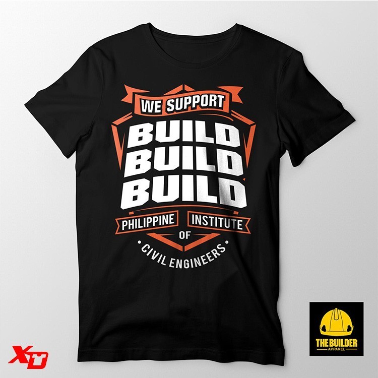 Jual The Builder Apparel BUILD BUILD BUILD Civil Engineering Tshirt ...