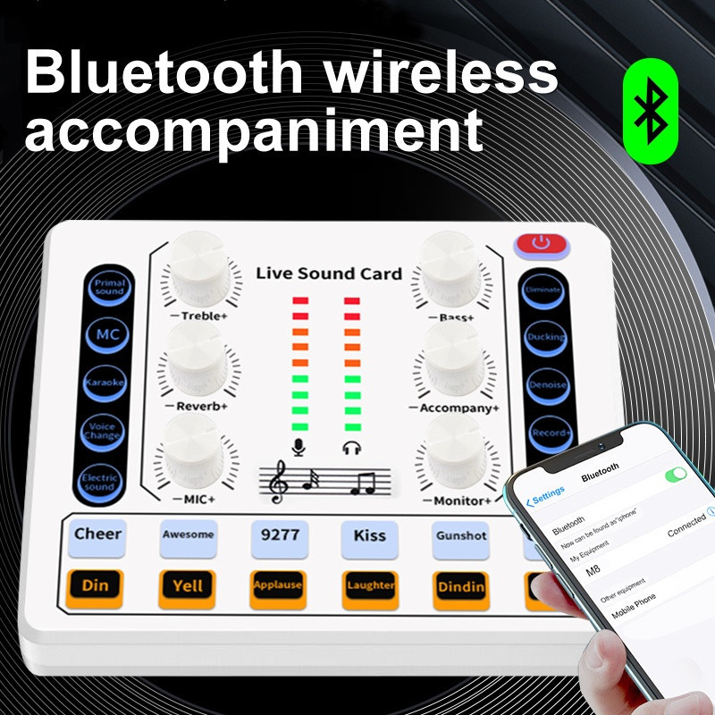 Jual Soundcard M8 Audio USB External mixer audio sound card mixer mini ...