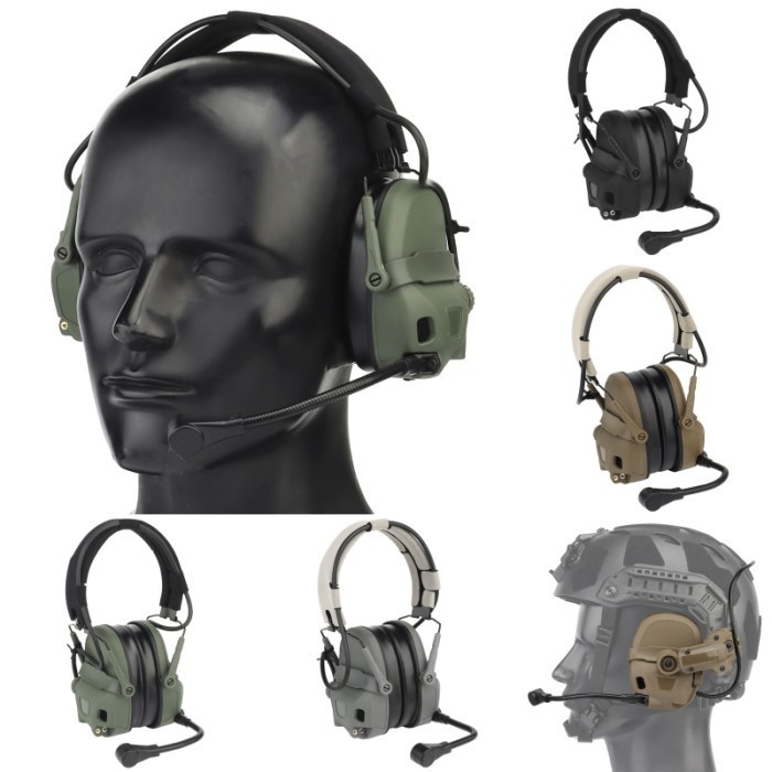 Jual AMP Headset Helm Tactical Electronic Communication Ear Muff ...