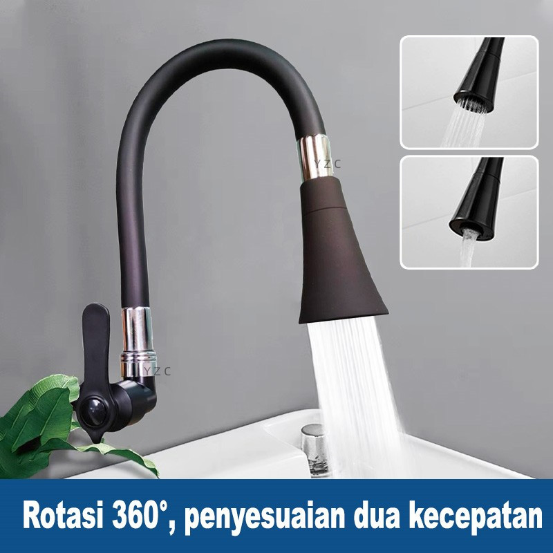 Jual SUS304 Kran Angsa Fleksibel Kran Cuci Piring Hitam Kran Cuci Piring Dinding Anti Karat ...