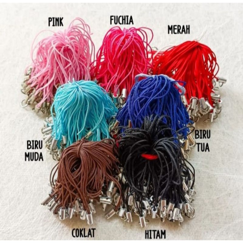 Jual Tali Gantungan HP Polos Lanyard Mobile Phone Harga 50Pcs Bonus ...