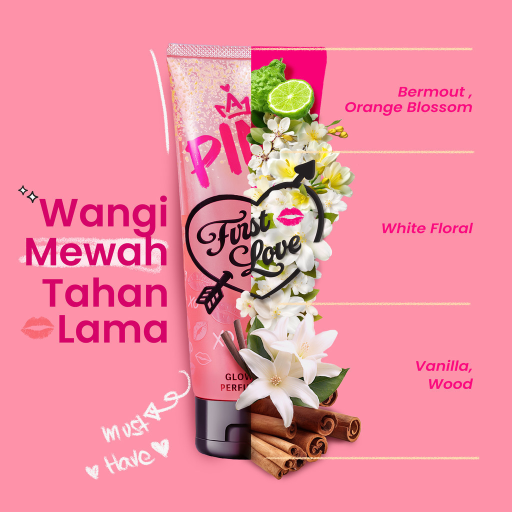 Jual Pink Skin Perfume Lotion First Love 180ml - Parfum Serum Lotion ...
