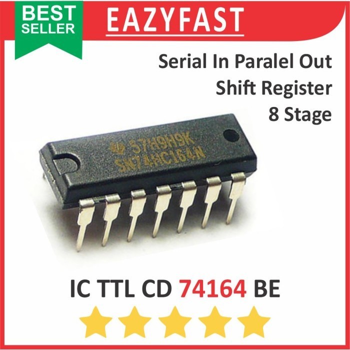 Jual IC TTL SN 74164 N HC LS DIP Shift Register 8 Bit Stage Serial to ...