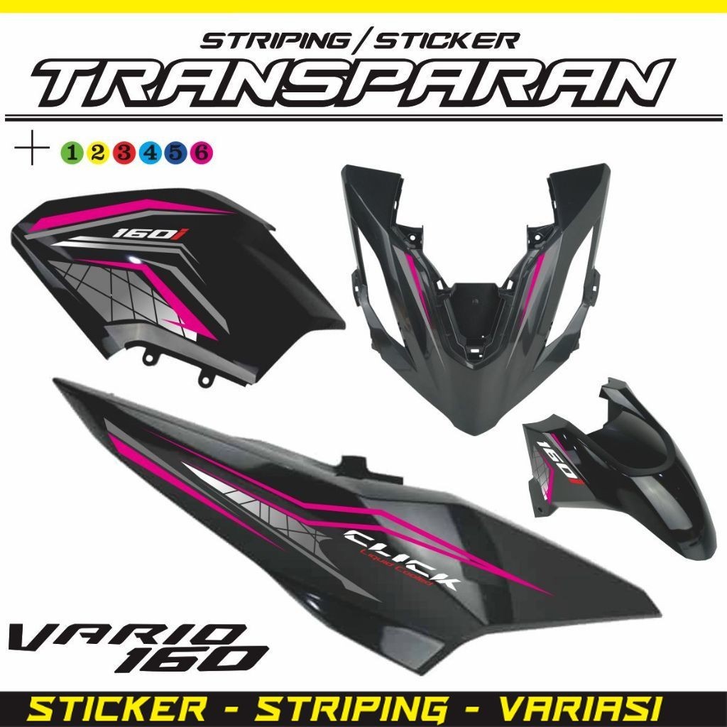 Jual STIKER MOTOR STRIPING STIKER LIST TRANSFARAN UV VARIO NEW 160 ABS ...