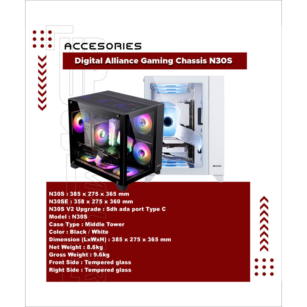 Jual Digital Alliance Gaming Chassis N30S Gaming Case DA N30S | Shopee ...