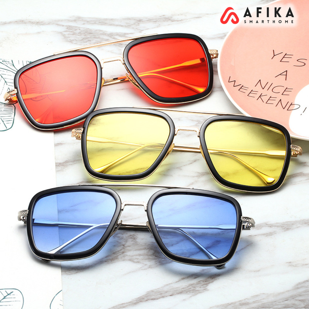 Jual Kacamata Tony Stark Steampunk HD Sunglasses Metal Frame | Shopee ...