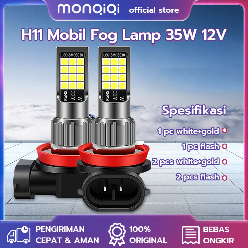 Jual Monqqii Lampu Led Fog Lamp 35W 12V Mobil H11 Dua Warna Selalu ...