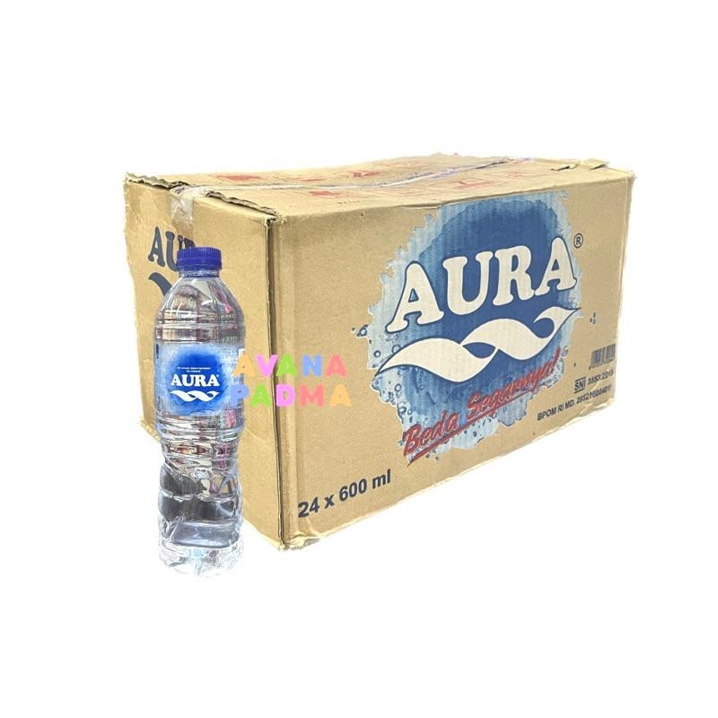 Jual AURA AIR MINERAL BOTOL 600ML/AIR MINERAL 1 DUS 24 BOTOL | Shopee ...