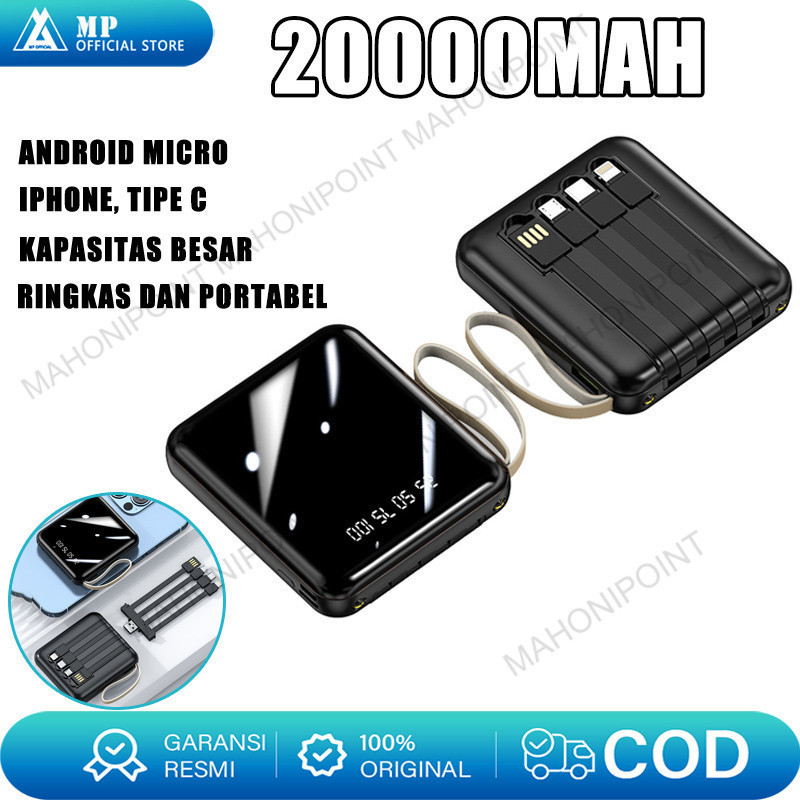 Jual Powerbank 20000 mAh mini size with 4 usb fast charging Lightweight ...