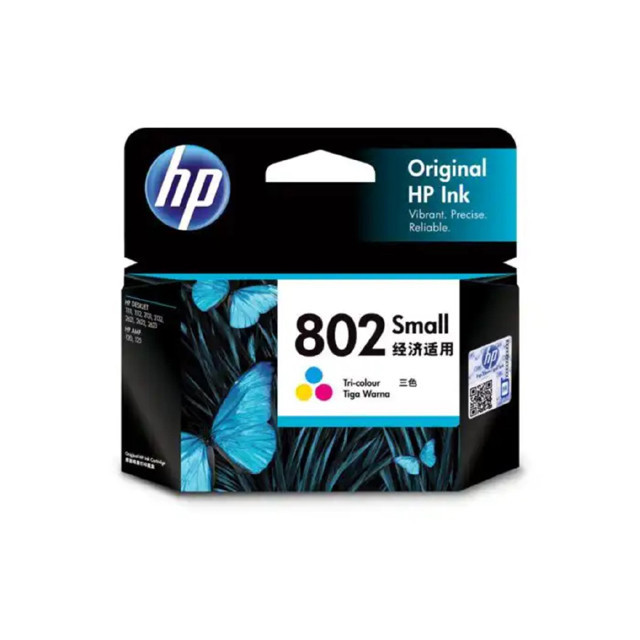 Jual HP ORIGINAL HP INK CATRIDGE 802 SMALL 3 COLOUR | Shopee Indonesia