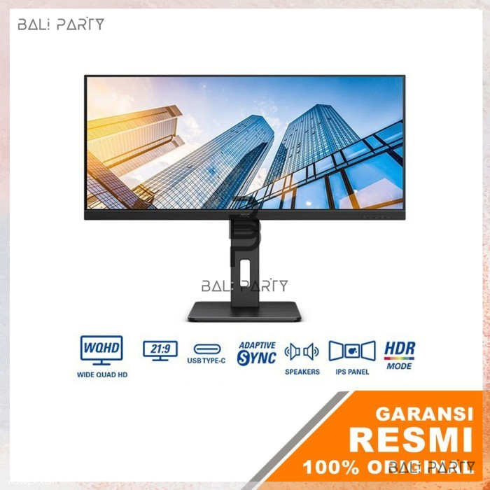 Jual AOC U34P2C Layar Monitor Led 34 30 27 24 19 Inch Pc Desktop Gaming ...