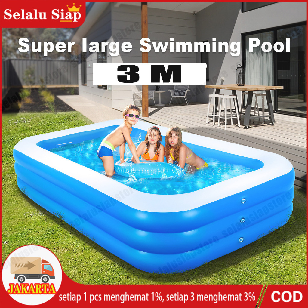 Jual kolam renang anak jumbo petak karet bahan tebal 3 M kolamrenang ...