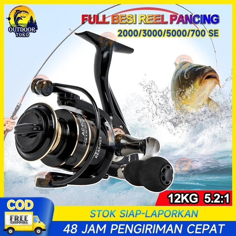 Jual Reel Pancing Metal Kecepatan Tinggi He1000-7000 Max Drag 20kg 5.2 ...