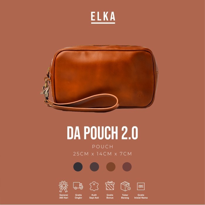 Jual Pouch Pria / Wanita Kulit Asli Da Pouch 2.0 LTHRKRFT - Black ...