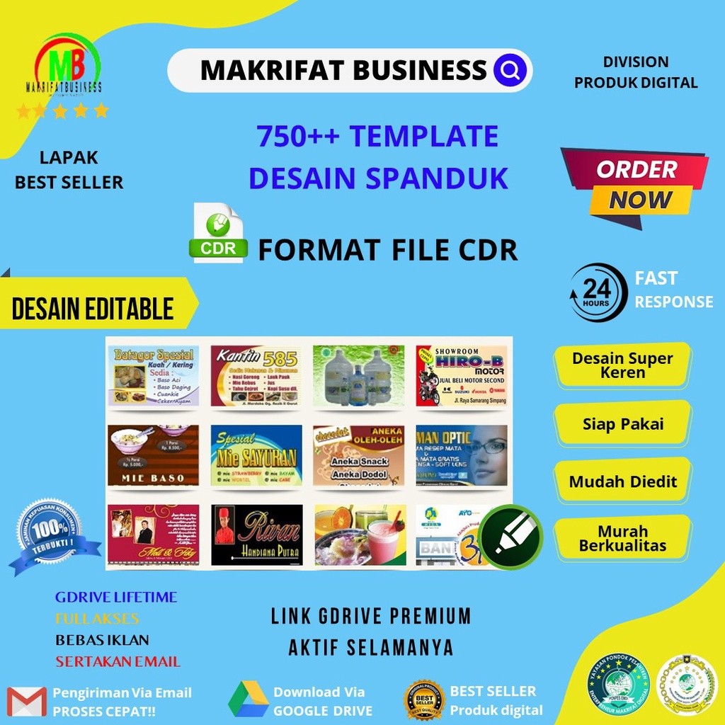 Jual 750+ DESAIN TEMPLATE SPANDUK BANNER FORMAT CDR SIAP EDIT + BONUS AKSES FILE DRIVE AKTIF ...