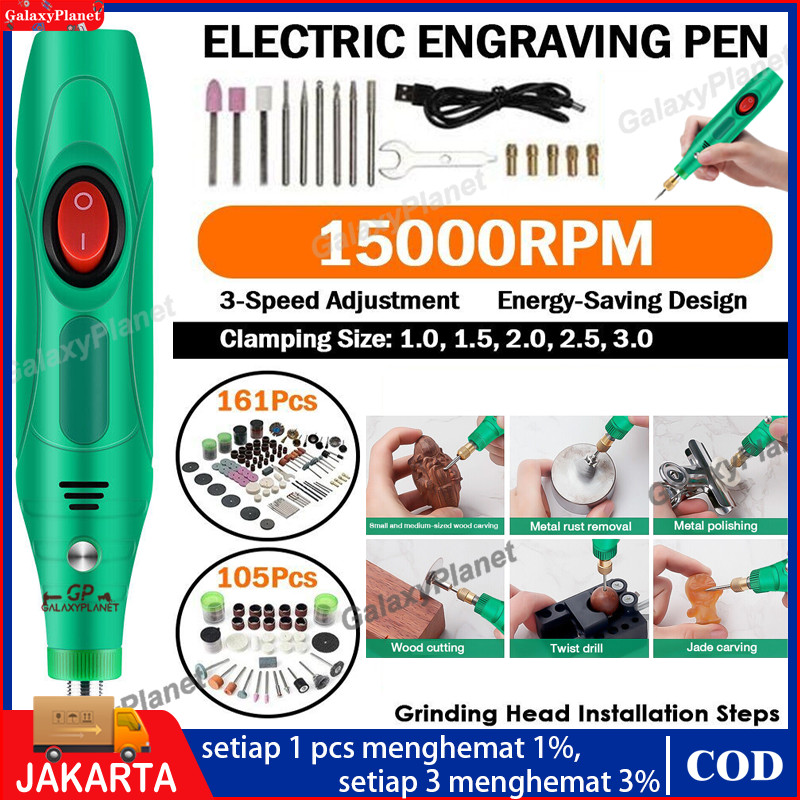 Jual Bor Mini 12V DC 15000 RPM Mini Drill Electric Engraver Grinder ...