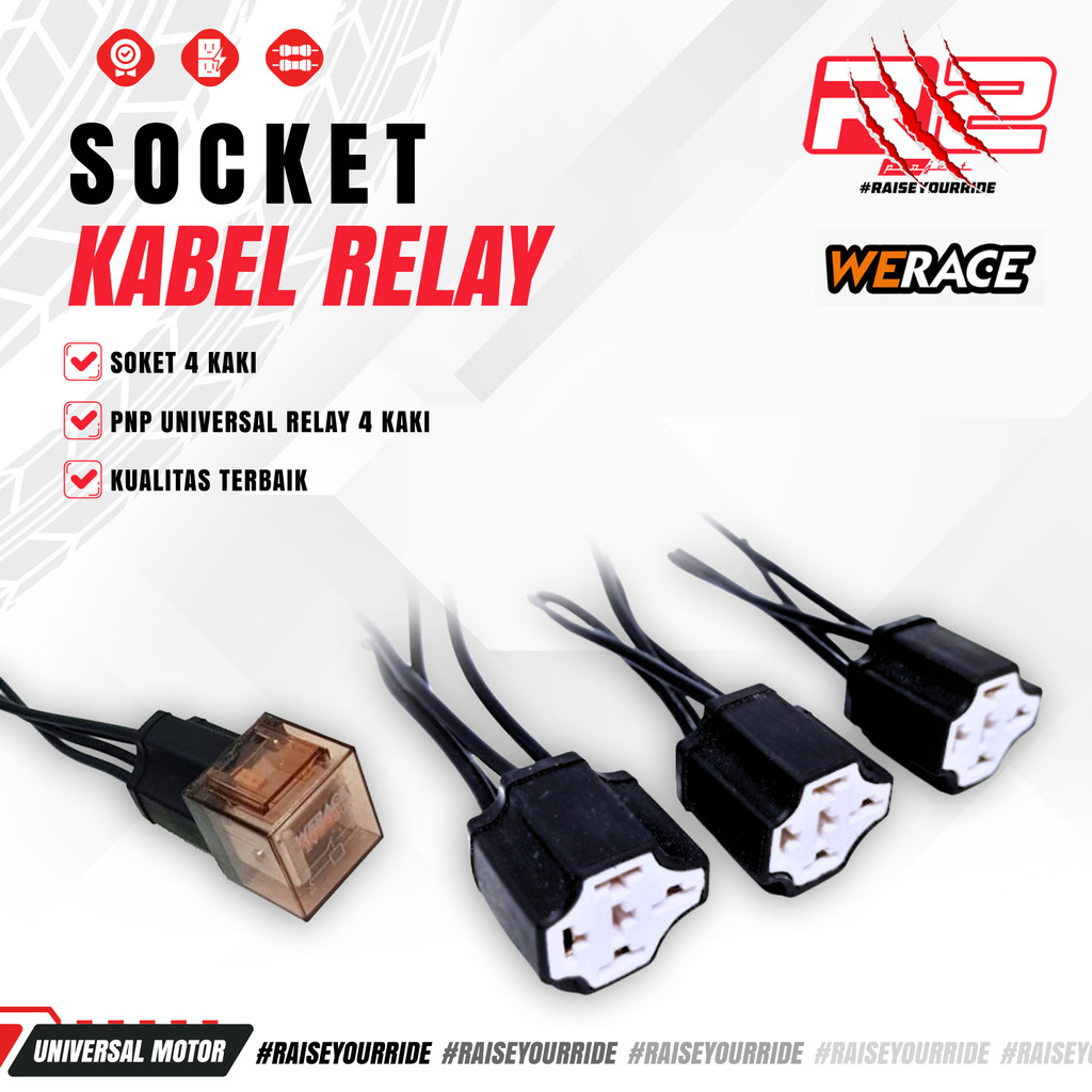 Jual Soket Kabel Relay 4 Kaki Keramik Socket Cable Relay Klakson Lampu ...
