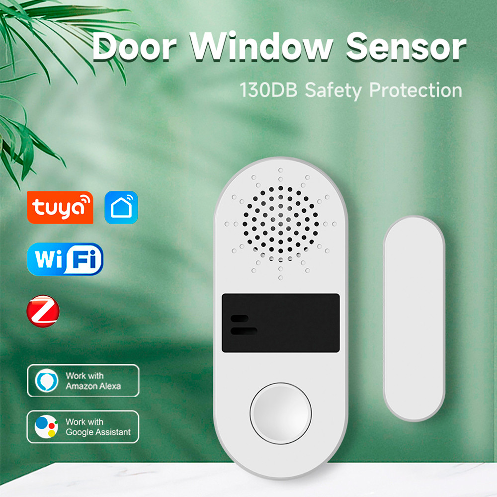 Jual Tuya WiFi Door Window Sensor Door Opening Detector Sound & Light ...