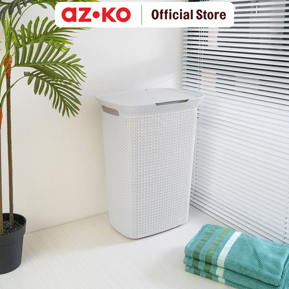 Jual AZKO Ezy Storage 57 ltr Keranjang Laundry Dengan Tutup - Abu-Abu ...