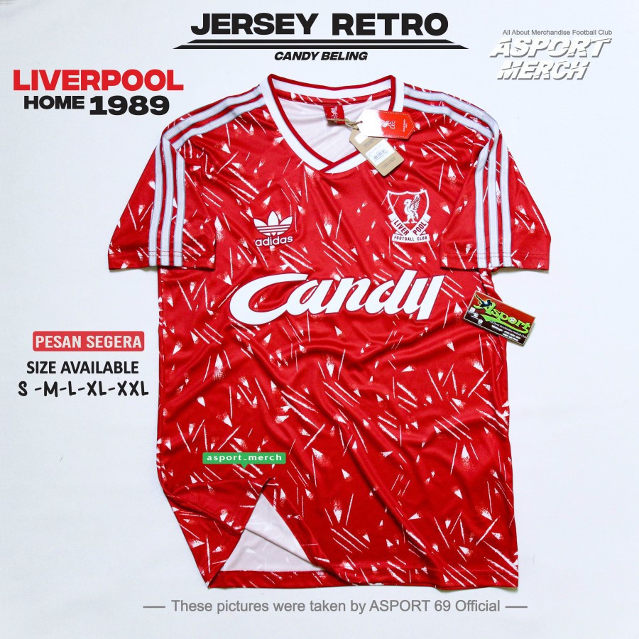Jual JERSEY BOLA LIVERPOOL RETRO HOME 1989 JERSI RETRO LIVERPOOL CANDY ...