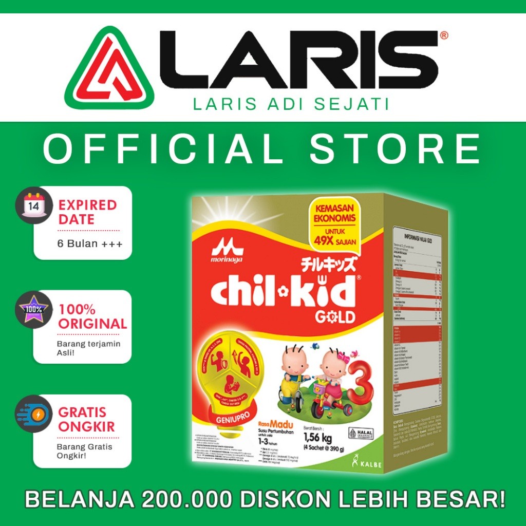 Jual Chil Kid 1,56Kg / Chilkid Gold 1-3 Tahun 1.560gr Madu/Vanilla ...