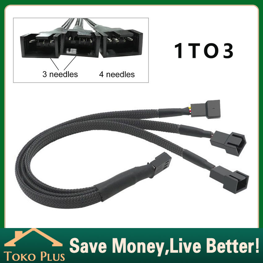 Jual Kabel Fan Hub Splitter 4 Pin PWM 1 to 3 Sleeve Cable / Kabel ...