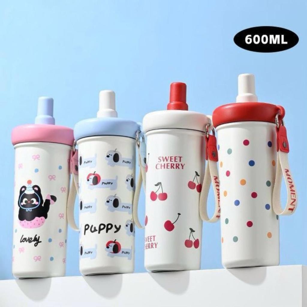 Jual Tumbler Cherry Paws 600ml Stainless SUS 316 / Botol Minum Cherry ...