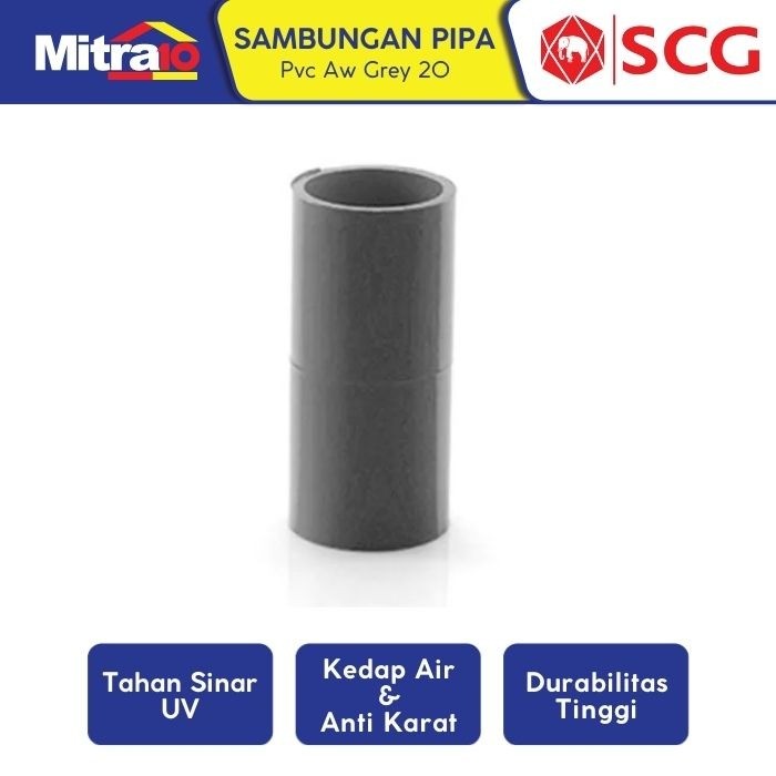 Jual Scg Sok Pipa Sambungan Pipa Pvc Aw Grey 20 3/4 Inch | Shopee Indonesia