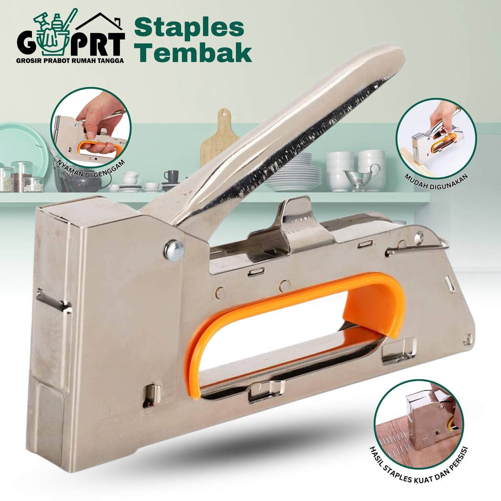 Jual Alat Staples Tembak Kertas Kayu Jok Motor Gun Tacker Steples ...