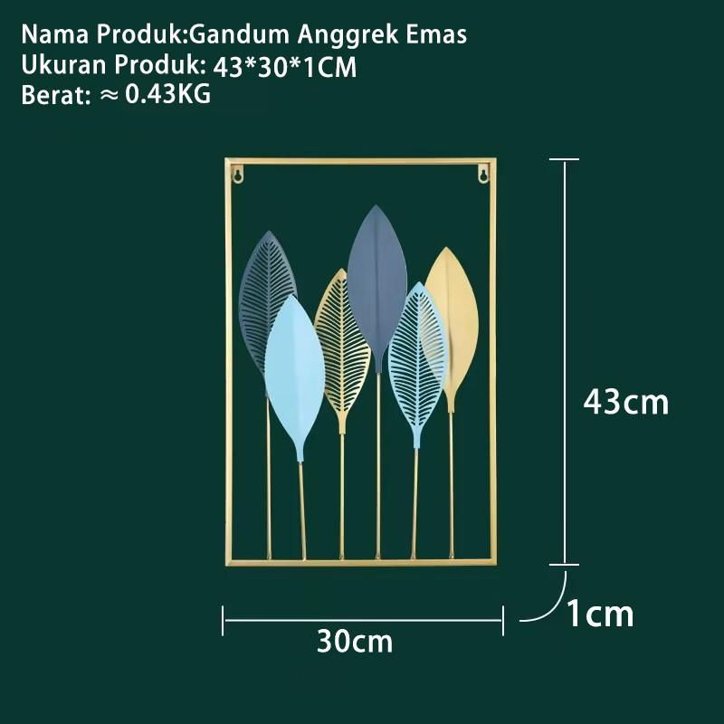 Jual Wall Decor Hiasan Dinding Aesthetic Frame Metal Gold Daun Leaf ...