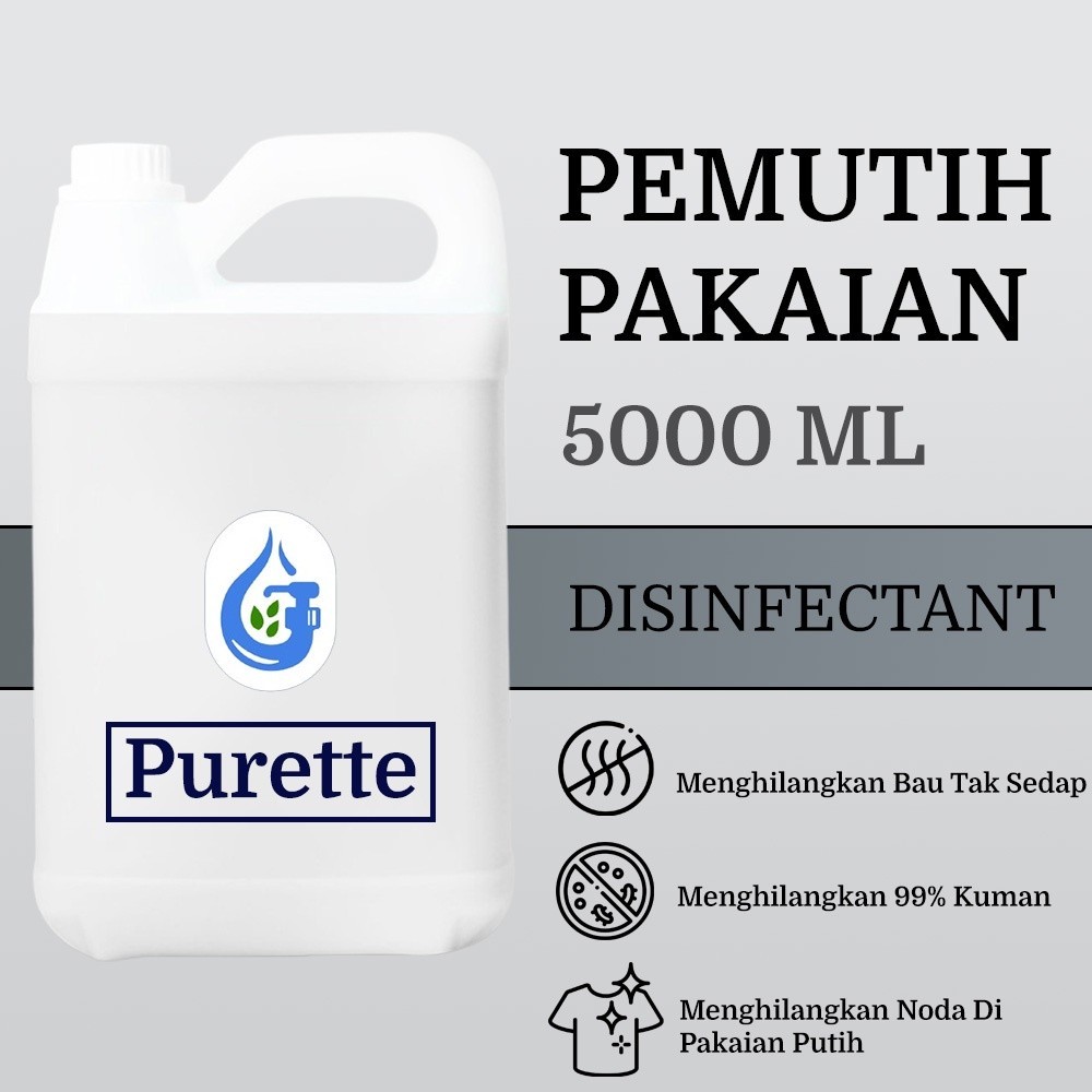 Jual Pemutih Noda Pakaian Disinfectant BayClin PREMIUM PURETTE 5L ...