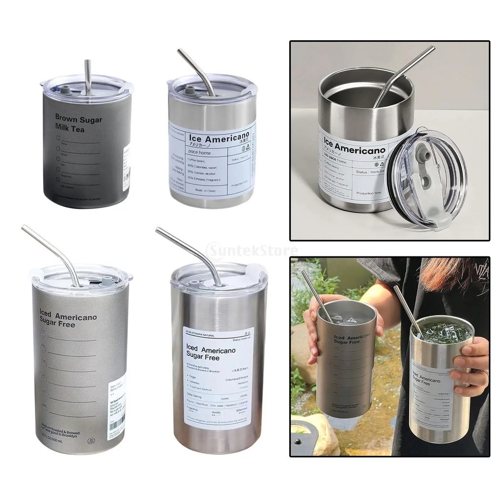 Jual Tumbler Stainless Steel Coffee Tea 360ml 600ml Aesthetic Botol ...