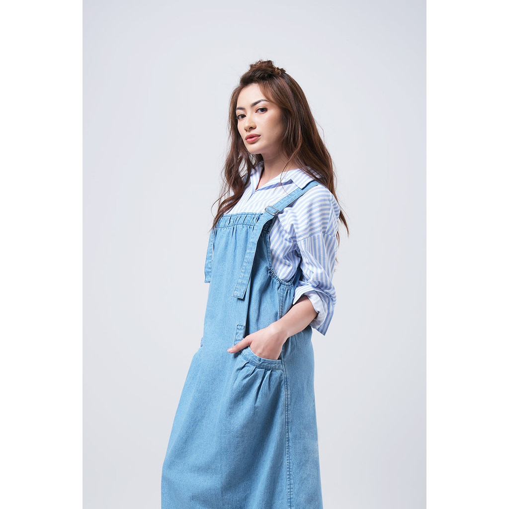 Jual Logo Jeans Dress Overall Calee Light Blue 71187L2LL | Shopee Indonesia