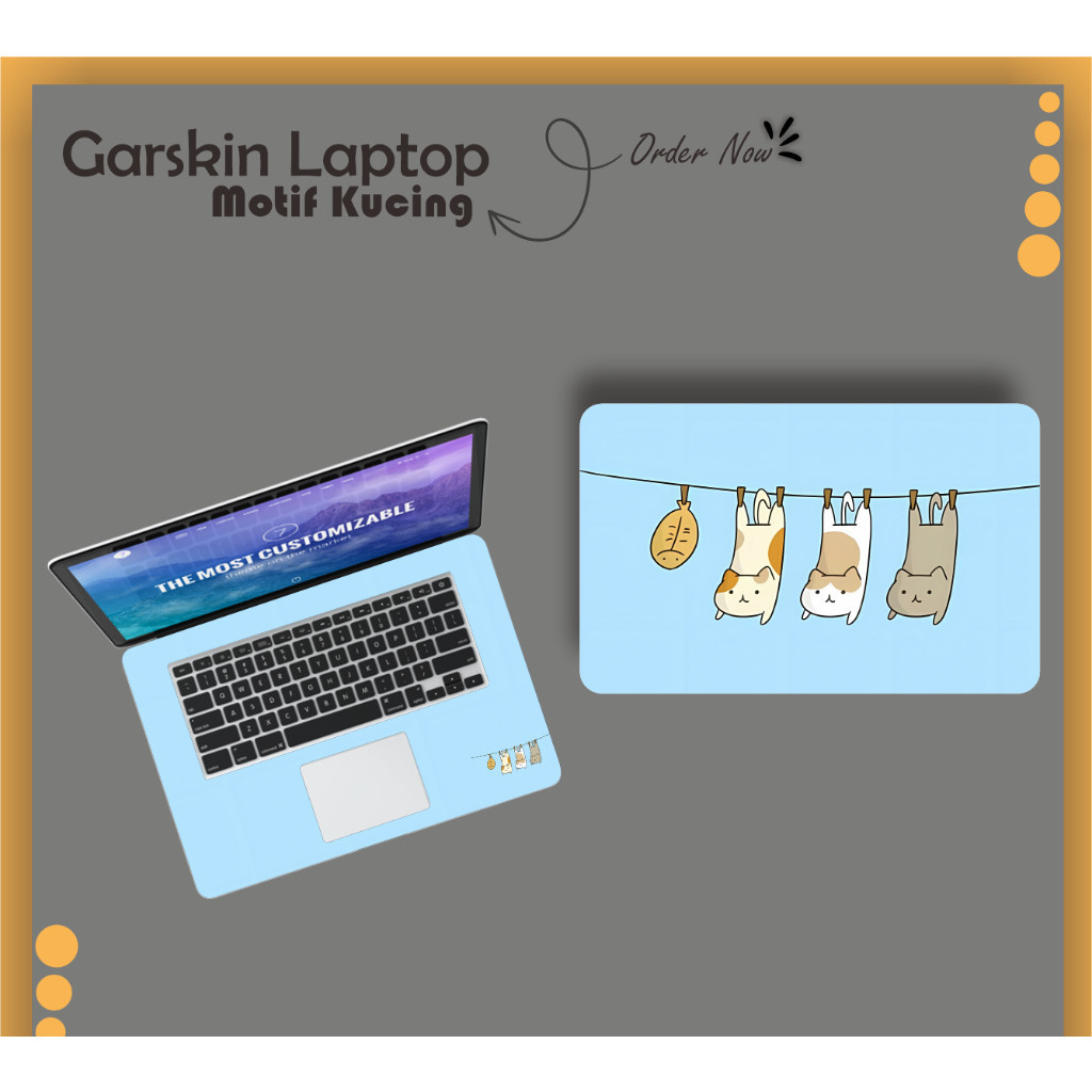Jual Sticker Laptop Motif Kucing cute banyak warna Cover Protector ...